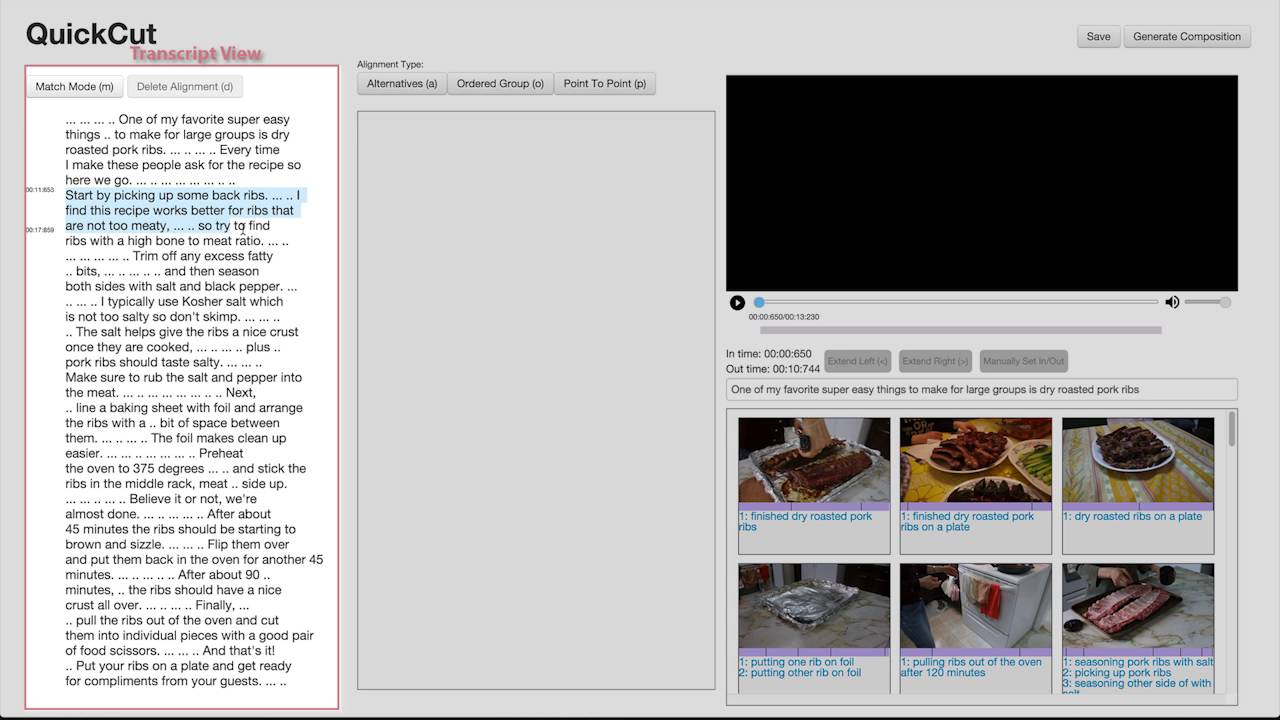 QuickCut: An Interactive Tool for Editing Narrated Video - YouTube