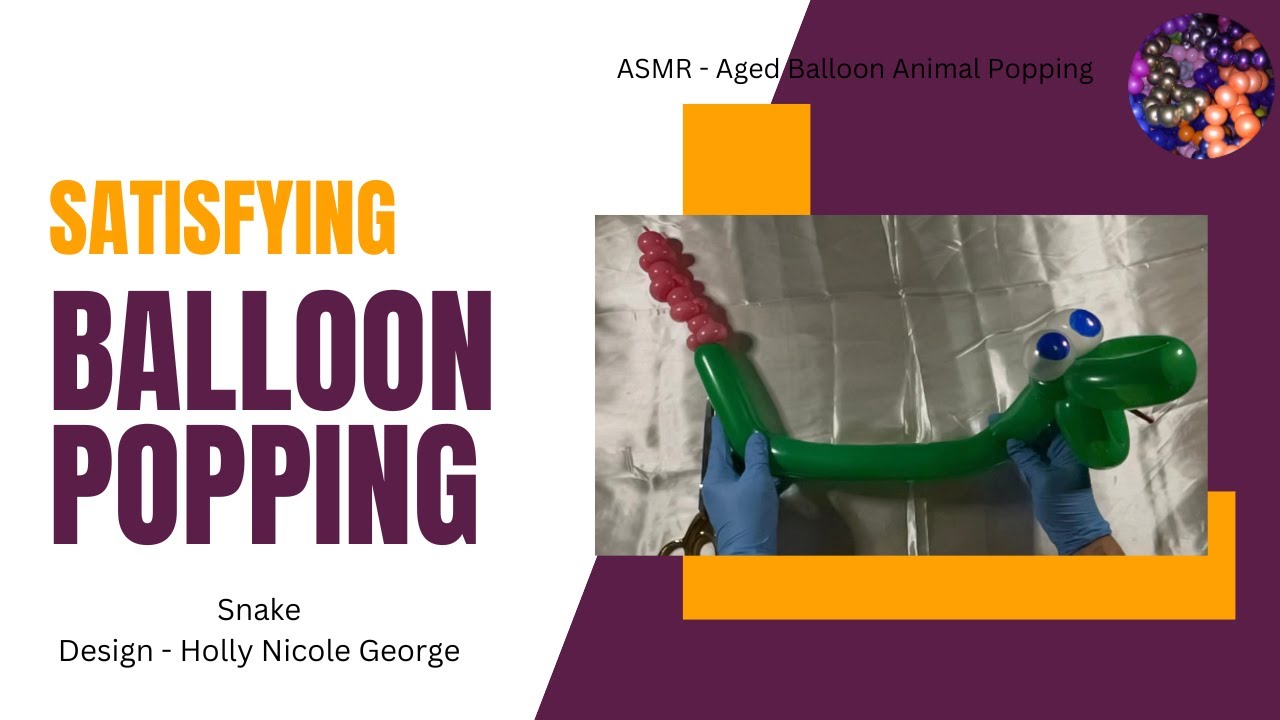 ASMR - Slow Motion Snake Balloon Animal Popping - YouTube