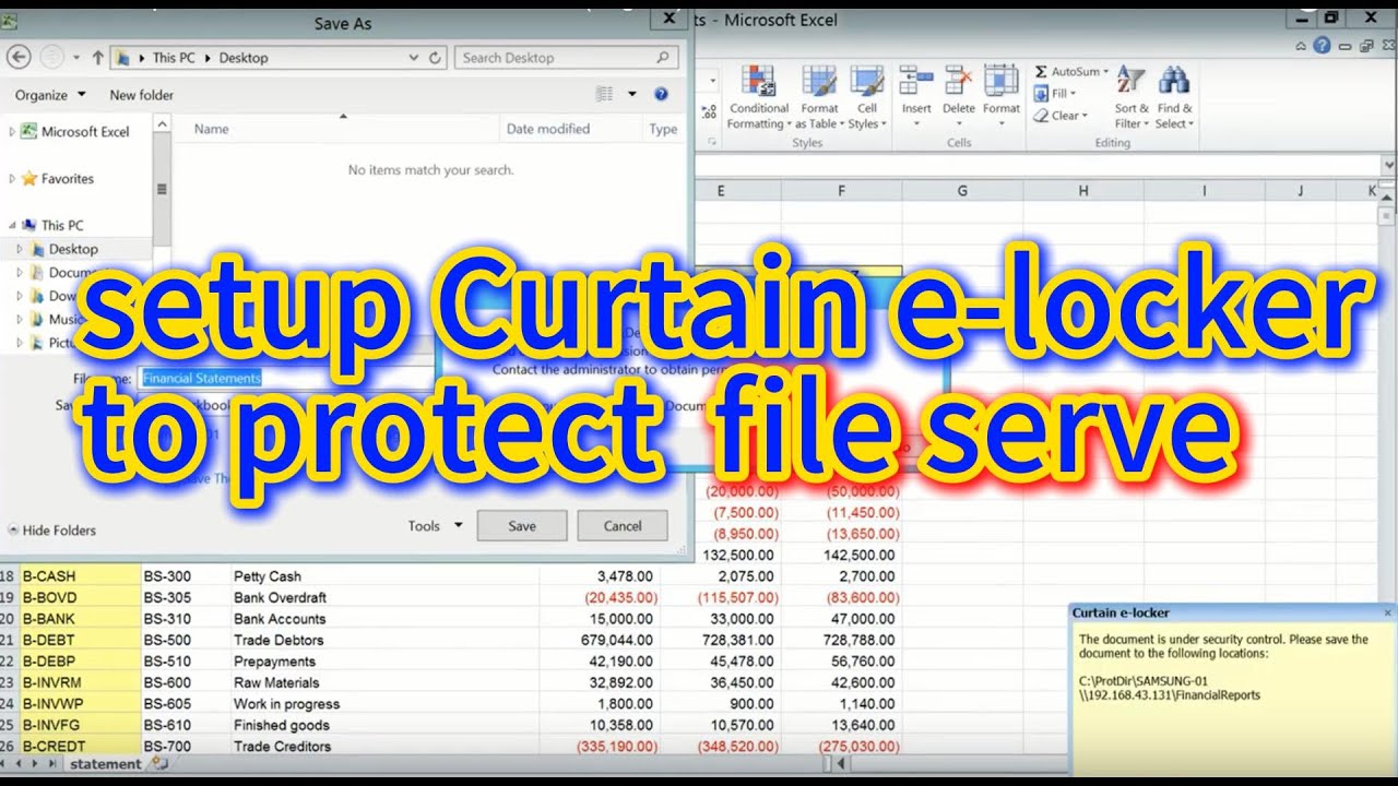 Install Curtain e-locker to protect the file server - YouTube