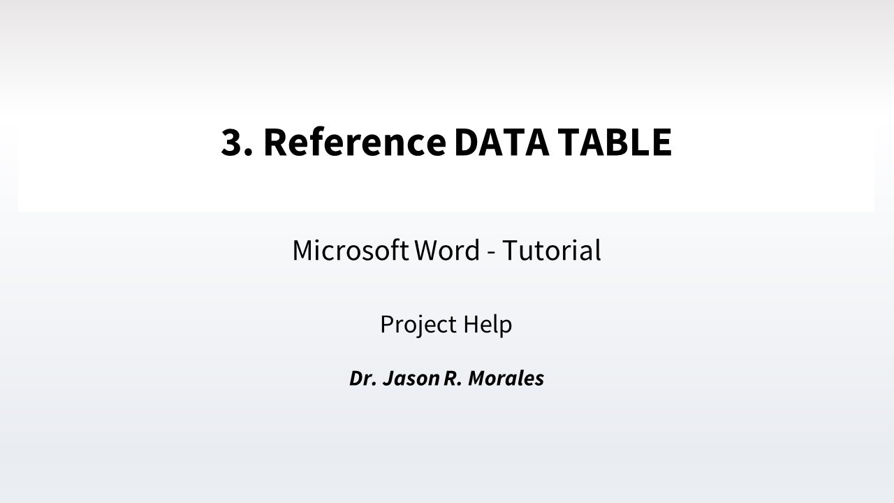 IS-PROJECT - 3. Reference - DATA TABLE - MS WORD - YouTube