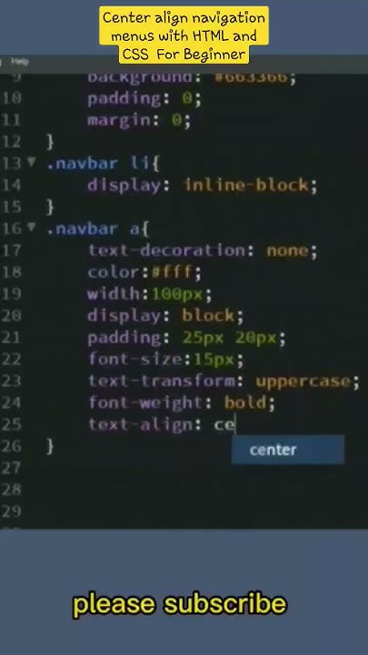 Center Align Navigation Menus With Html And Css For Beginner Shorts Coding Javascript Youtube 