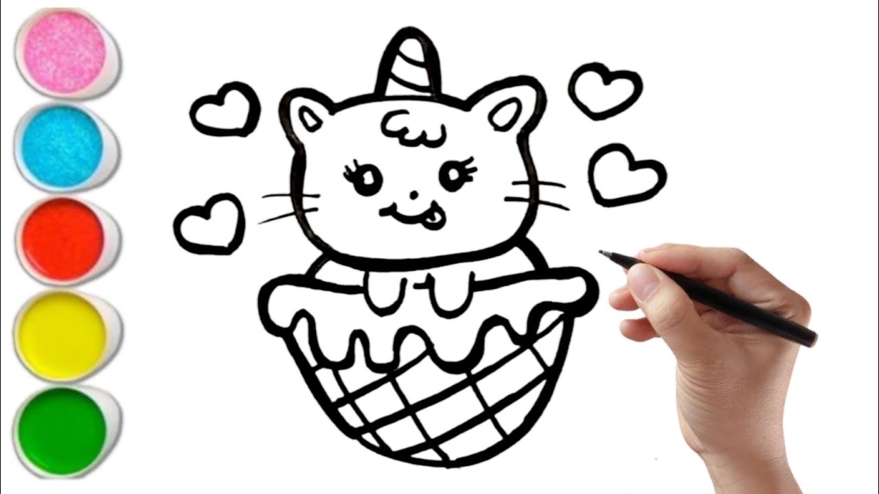 How To Draw Cute Animal Drawing For Kids || Easy Unicorn Drawing ...
