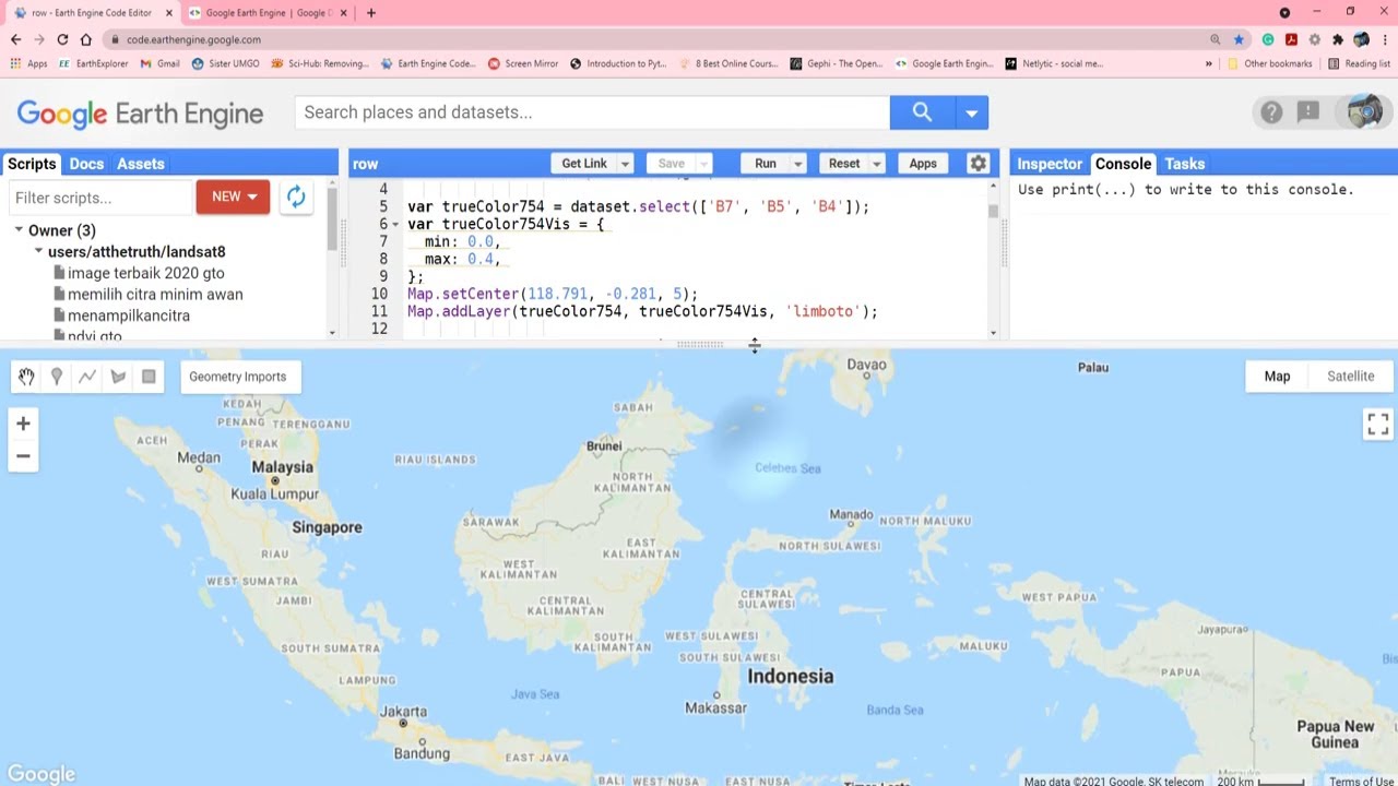 Google Earth Engine Beginnner - Menampilkan path/row citra landsat ...