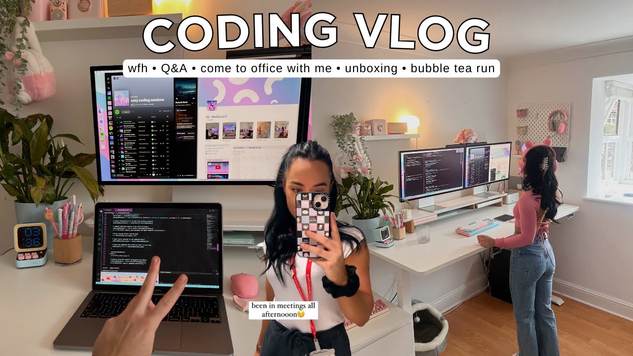 Coding Vlog Mini Qanda Come To Office With Me Spend Time At My Set Up ♡ Youtube