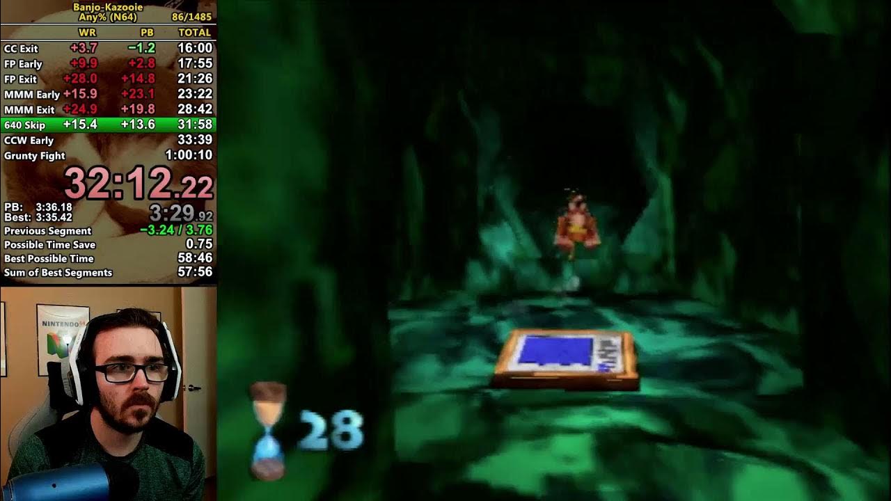 World Record Attempts | Day 33 of Banjo-Kazooie Any% Speedruns (N64) | PB of 1:00:10 - YouTube