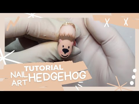 Tutorial hedgehog nail art - YouTube