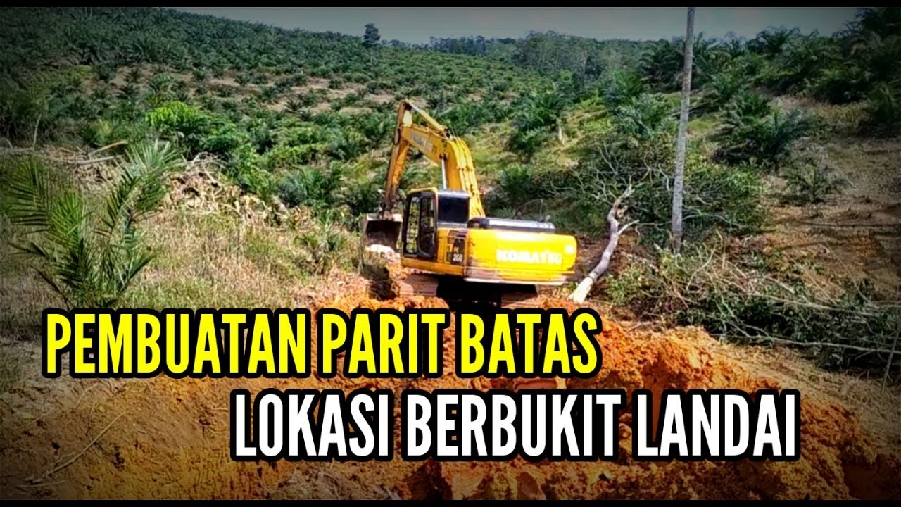 Buat parit batas - YouTube
