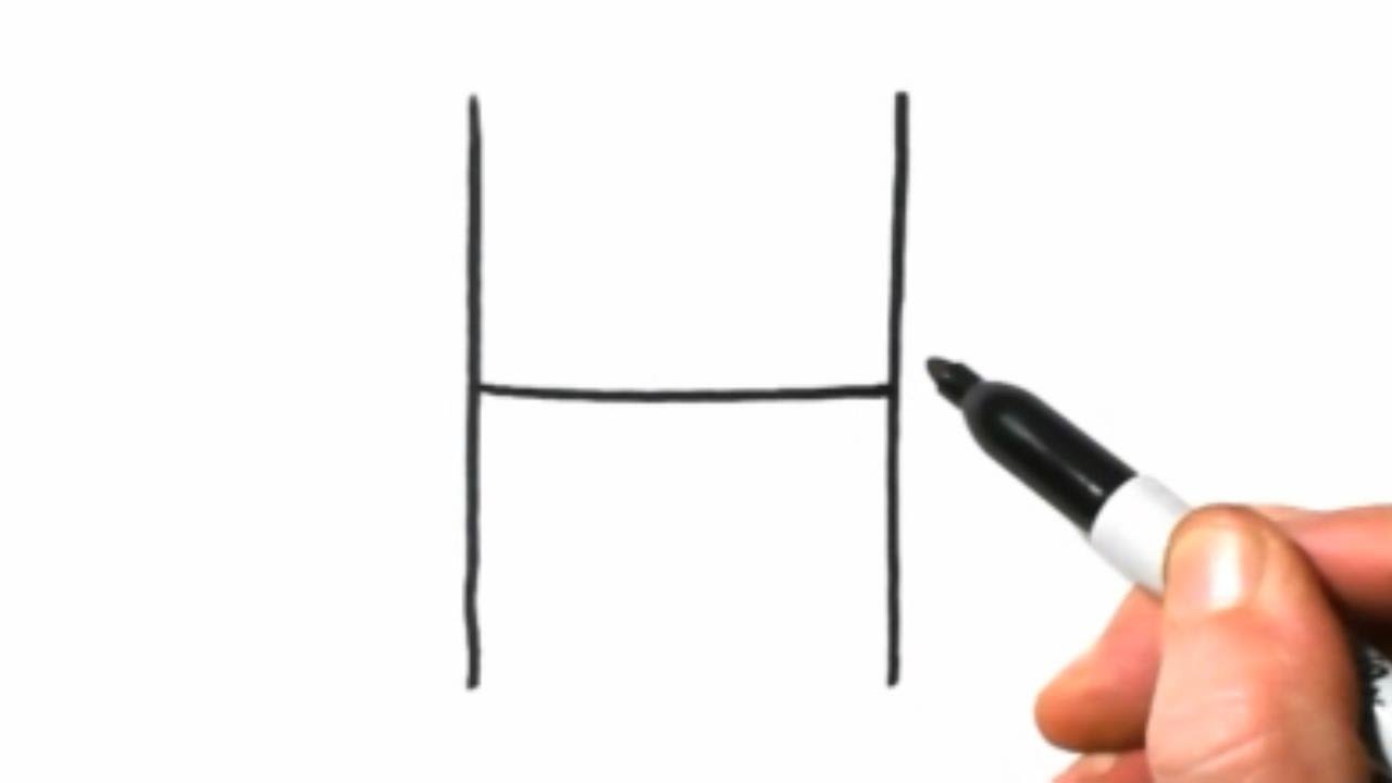 How to Draw a House Using the Letter H - YouTube