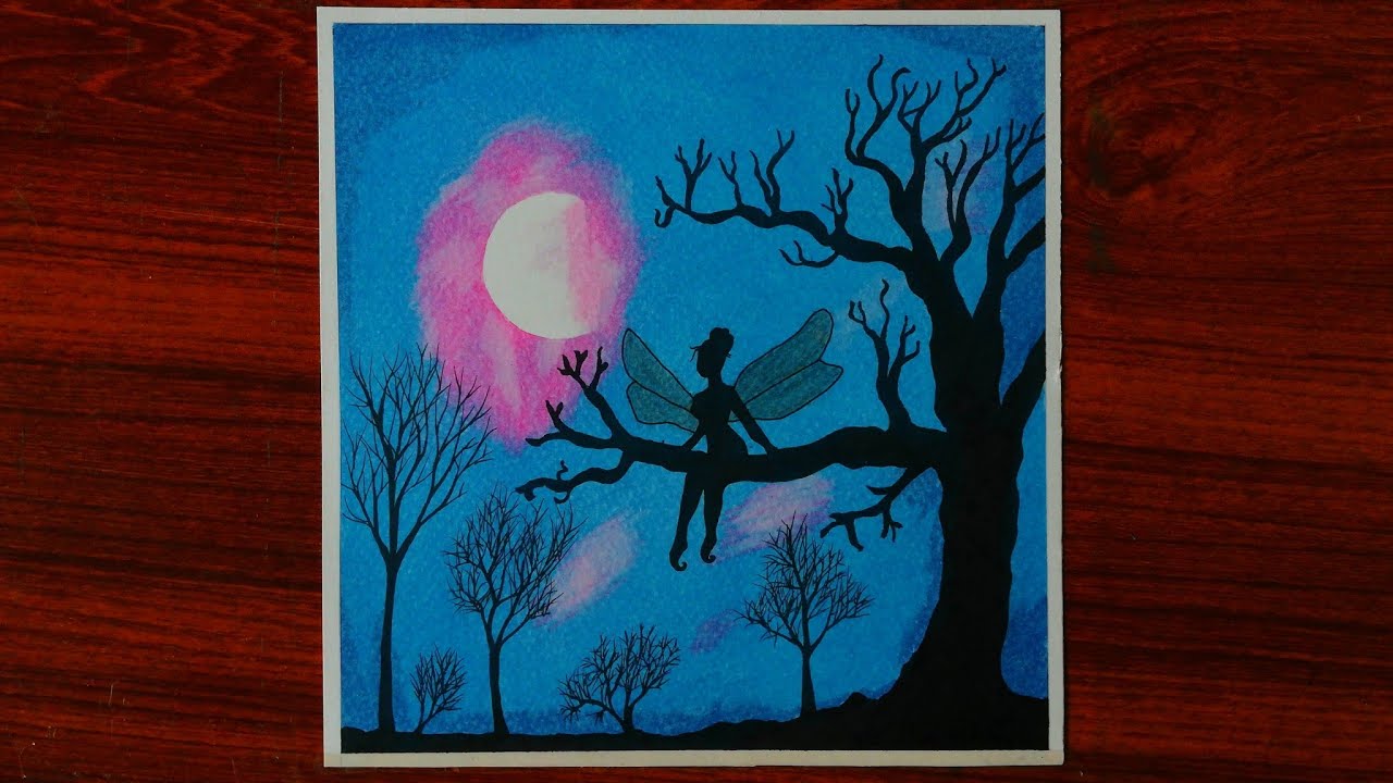 Fairy dream scenery drawing /Easy Oil pastels drawing for beginners ...