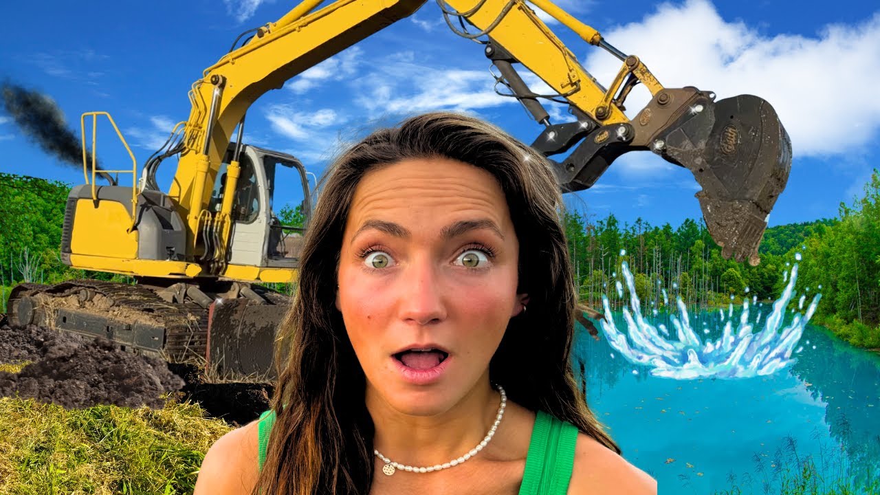 Digging A DEEP 1 Acre Pond With Excavator - YouTube