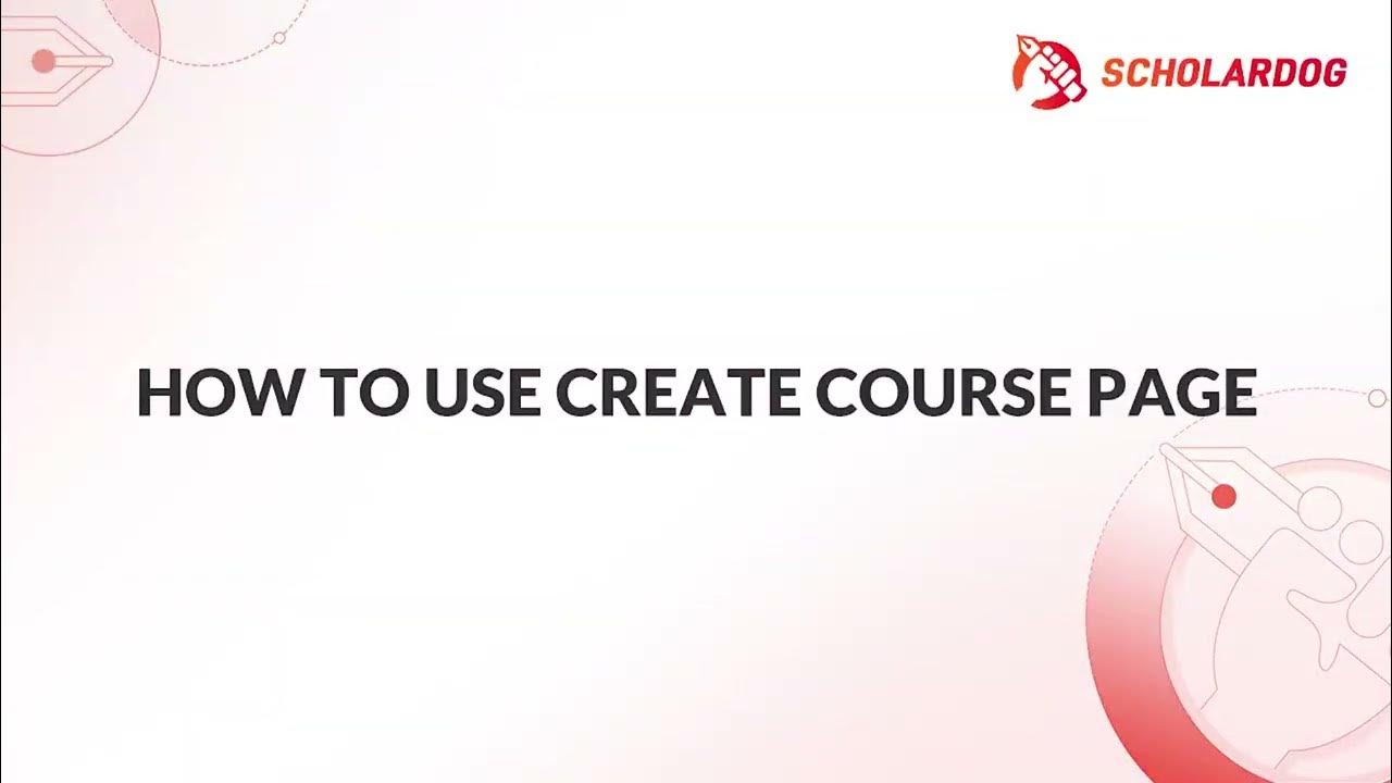 How to use create course page - YouTube