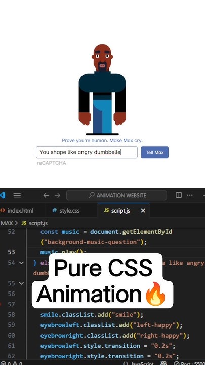 Make Max cry CAPTCHA CSS Animation - YouTube