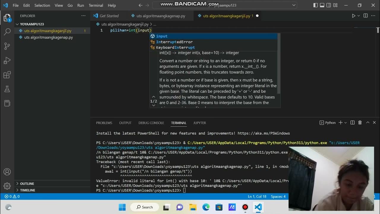coding input bil. ganjil dan genap menggunakan visual studio code - YouTube