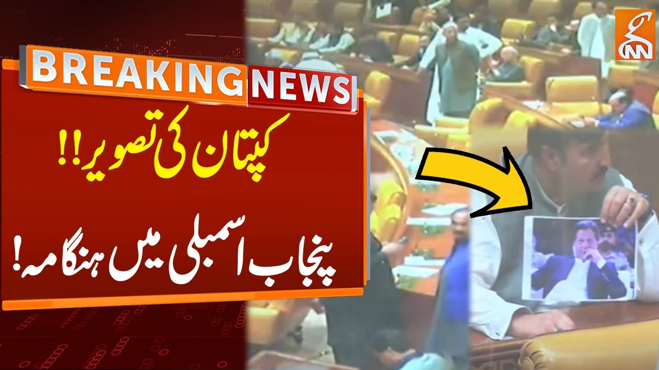 Watch: Big Protest In Punjab Assembly On Imran Khan Picture | Breaking ...