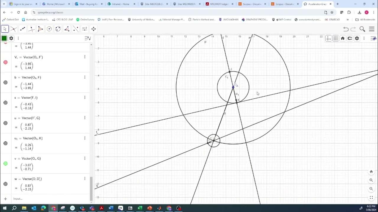 Construction of Acceleration Polygon of 4 bar linkage mechanism in ...