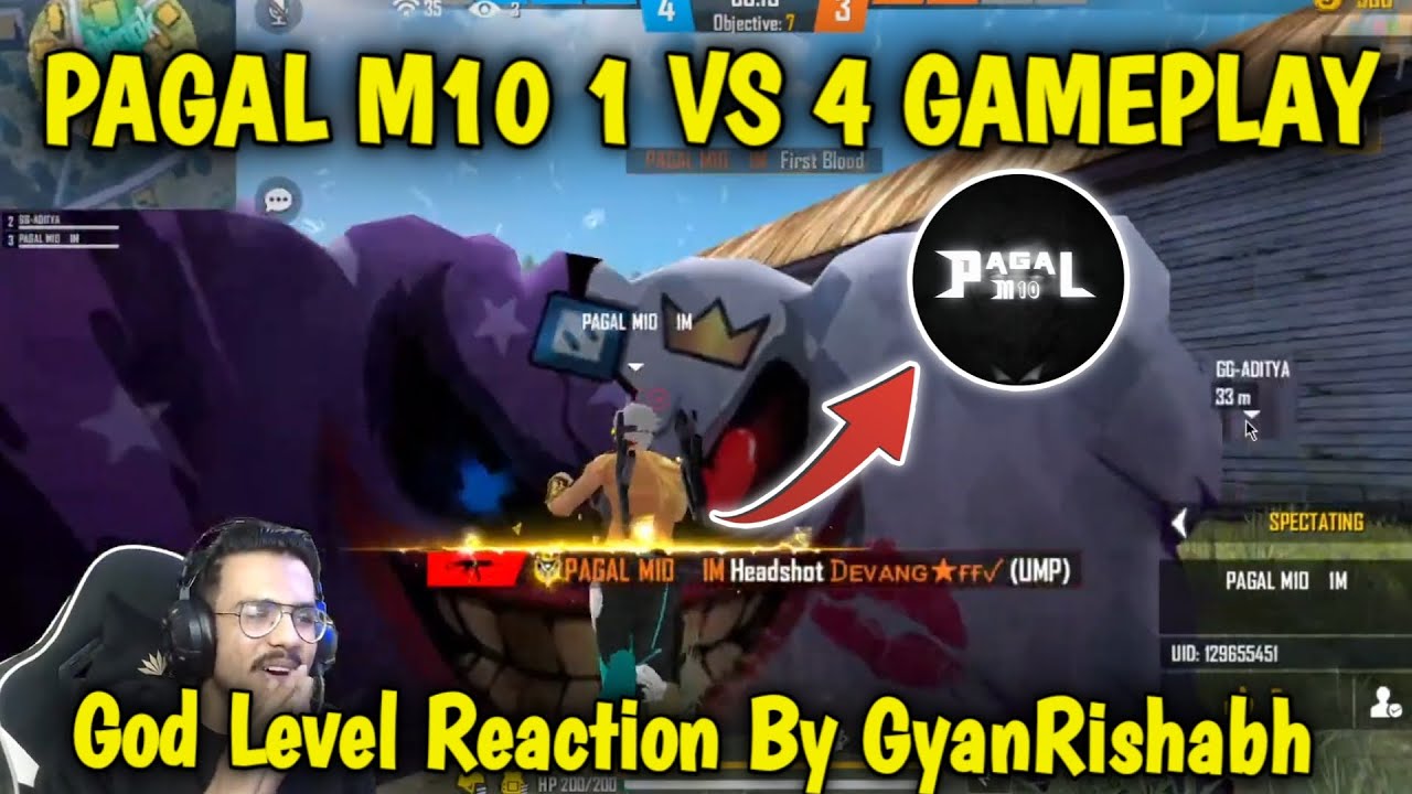 PAGAL M10 VS 4 PRO PLAYER || 1 VS 4 GAMEPLAY 🔥🔥 MUST WATCH - YouTube