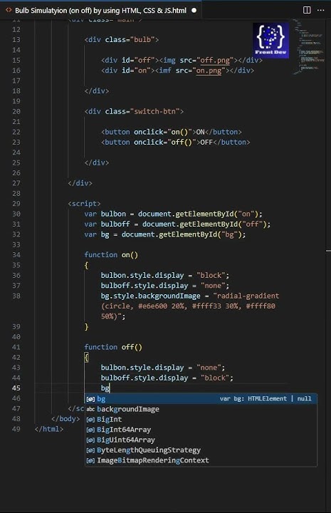 Bulb Simulation Onoff By Using Html Css And Js Shorts Youtubeshorts Html5 Css Javascript