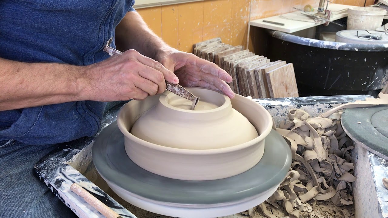 Mackenzie Drop Rim Bowl. Cutting the foot. - YouTube