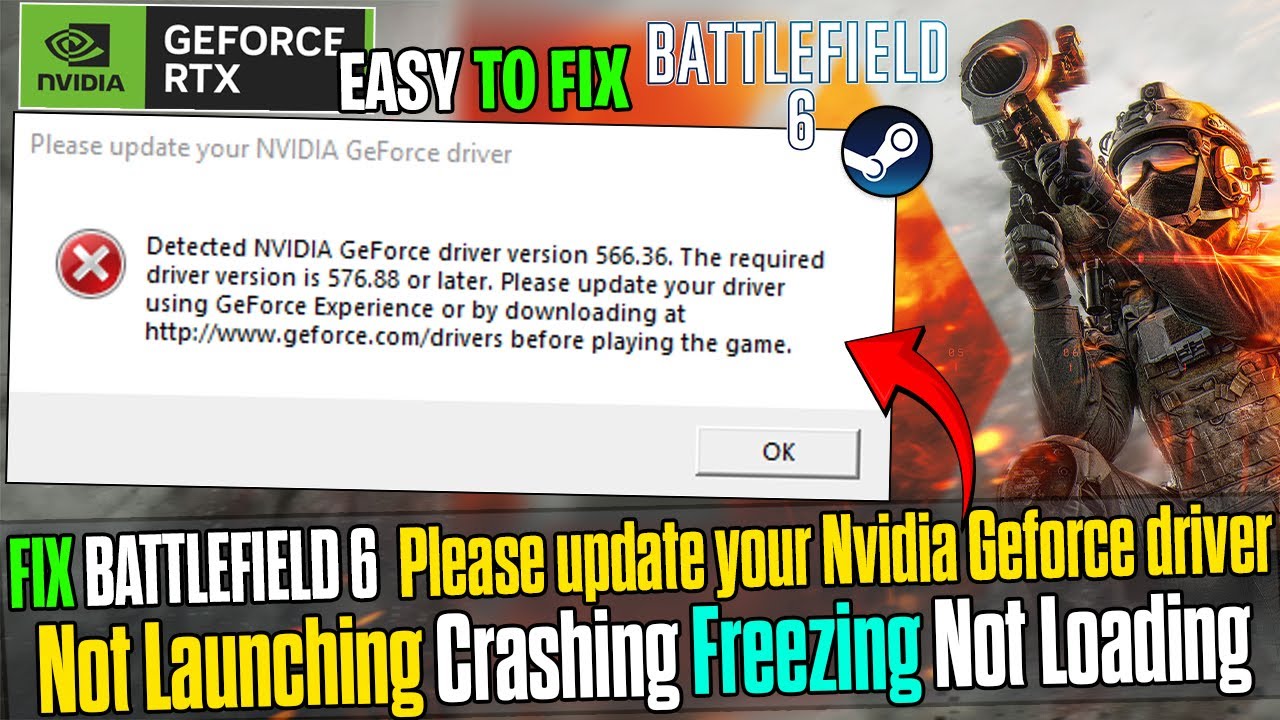 How to Fix Battlefield 6 🛠️Please Update Your NVIDIA GeForce Driver ...