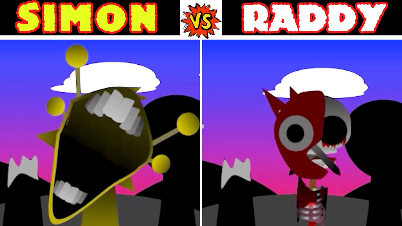 Incredibox Sprunki Definitive but mix Simon (Yellow) vs Raddy (Red) in ...