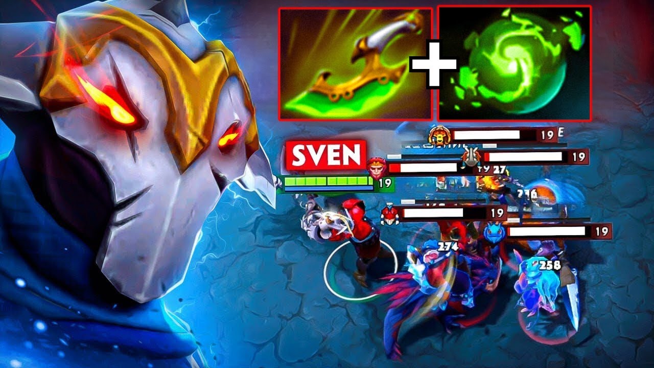 Swift Blink + Refresher Sven 12K MMR Builds🔥Double God Strength ...