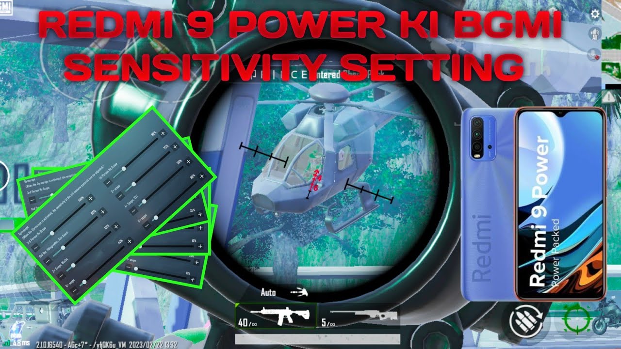 REDMI 9 POWER KI BGMI SENSITIVITY SETTING || REDMI 9 POWER PUBG ...