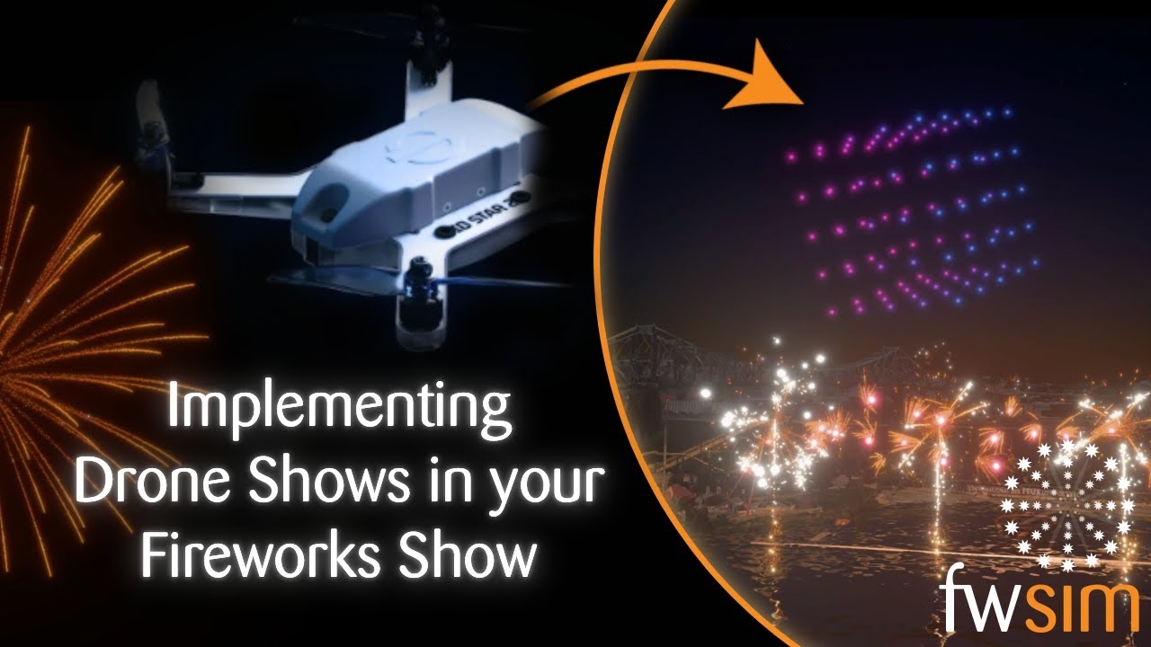 Drone Shows with Pyrotechnics - Drotek & Visualized with FWsim - YouTube