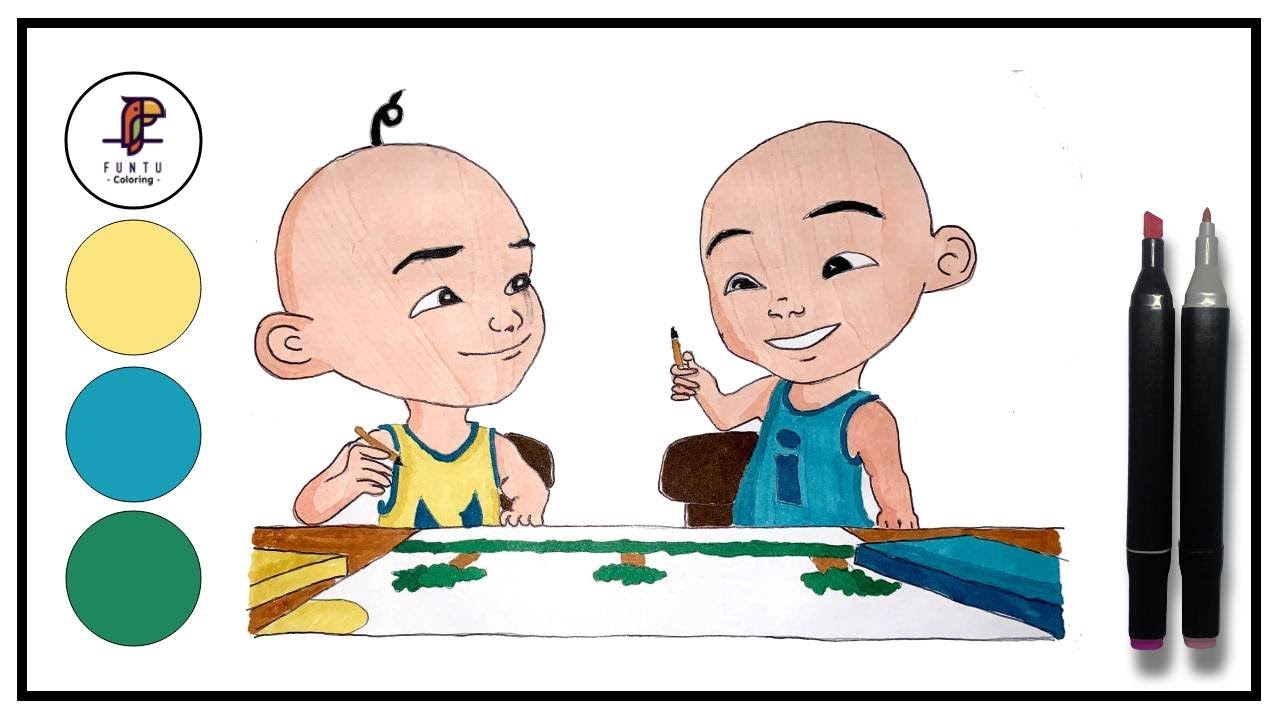 Upin Ipin learn Drawing and Coloring for Kids | Learn Colors for ...