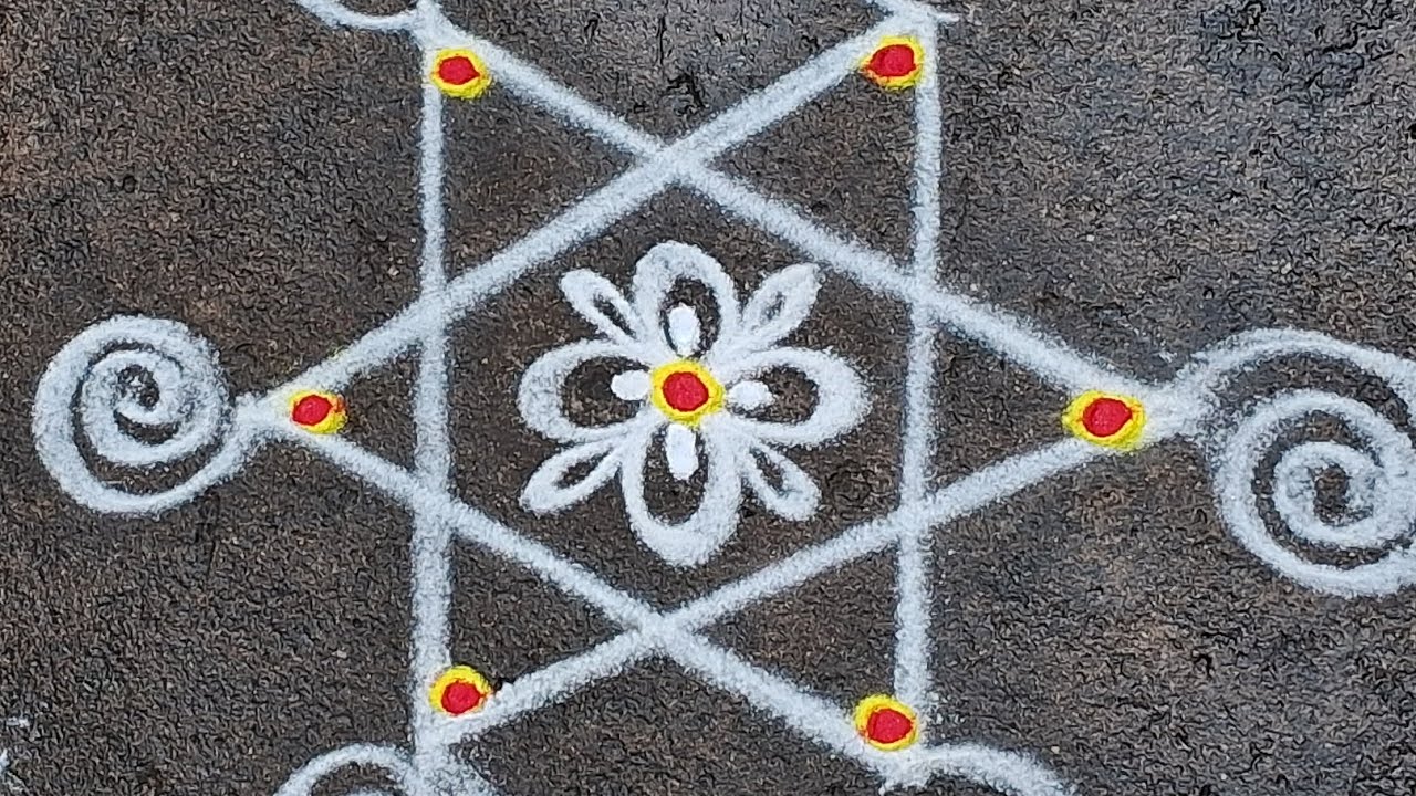 அம்மாவின் கைவண்ணம் no.5 | Simple Star Rangoli @deva.sdiary - YouTube