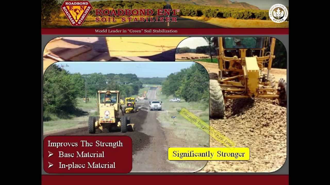 Roadbond EN 1® Soil Stabilizer | Improve Base Material - YouTube