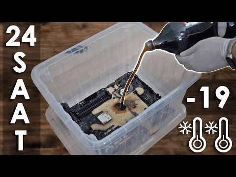#NeOlur 20 - GG! Anakart ve İşlemciyi ALKOL VE KOLA ile Yıkayıp 24 SAAT Dondurursak Ne Olur?