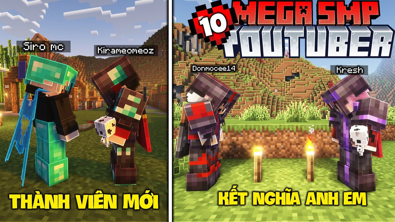 MINECRAFT MEGA SMP TẬP 10 : THÀNH VIÊN MỚI CỦA TTHB, KẾT NGHĨA VỚI MỘT ...
