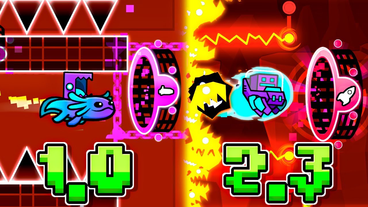 Made FINGERDASH in ALL GD UPDATES (1.0 - 2.3) - YouTube