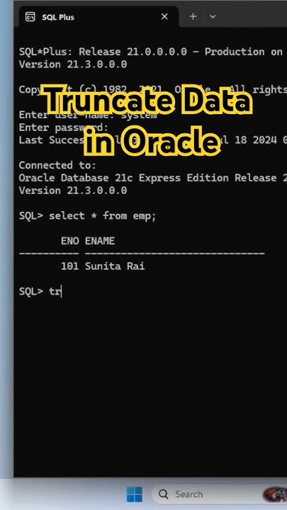 Truncate Data in Oracle #shortsfeed #trending #viral #oracle #sql #database - YouTube