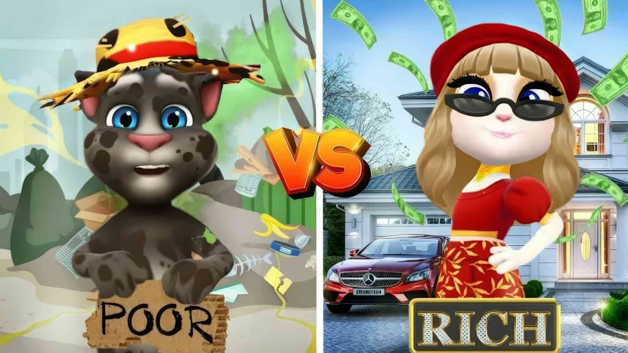 Poor Tom 💩🆚Rich Angela 🤑My talking angela 2 #talking #rich #angela - YouTube