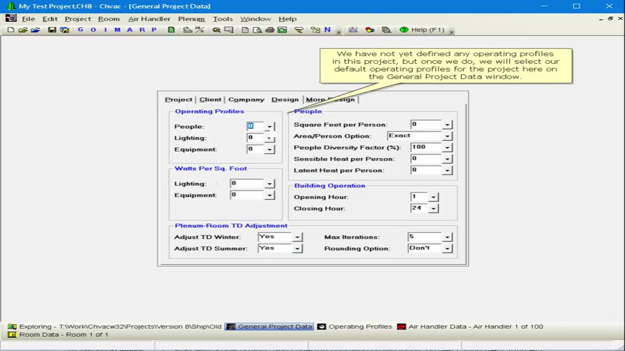 CHVAC LOAD CALCULATION | SETTING OPERATION LOAD PROFILES | ELITE ...