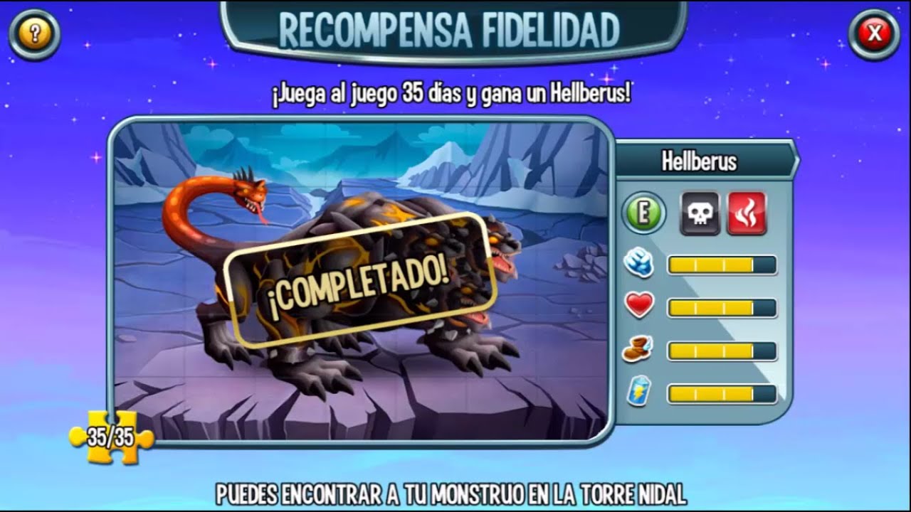 Monster Legends l Recompensa de lealtad l Recompensa Monstruo Hellberus ...