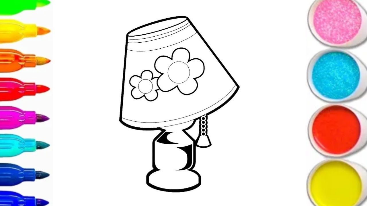 HOW TO DRAW A DESK LAMP, DRAW CUTE THINGS FOR KIDS - YouTube