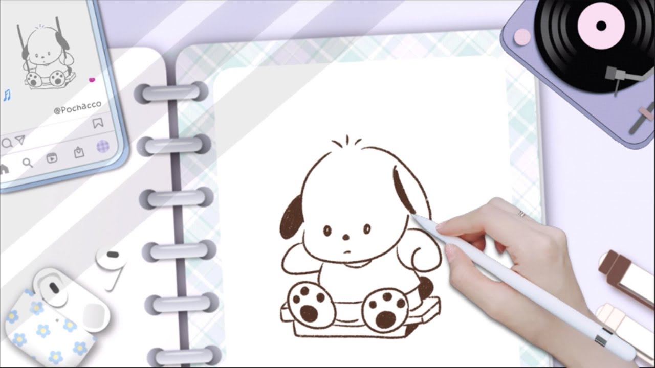 2분만에 그리는 귀여운 포차코 그림 Youtube