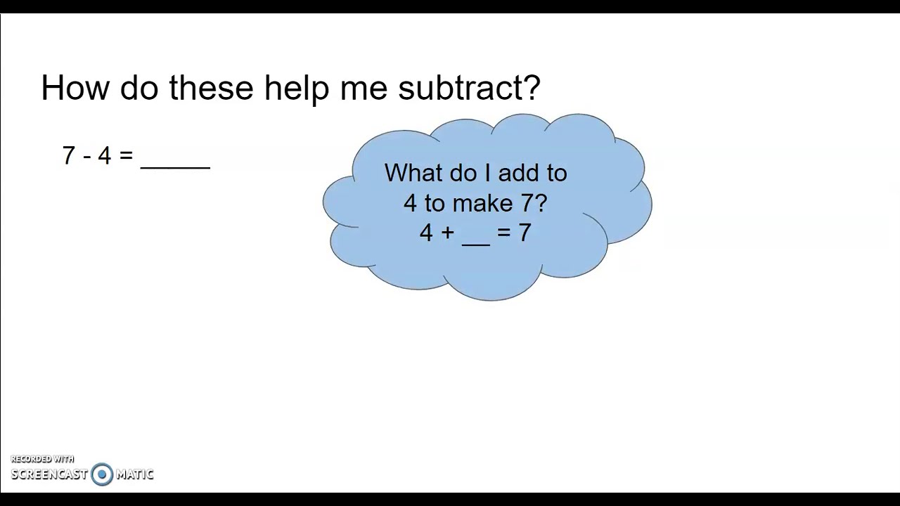 Think Addition to Subtract - YouTube
