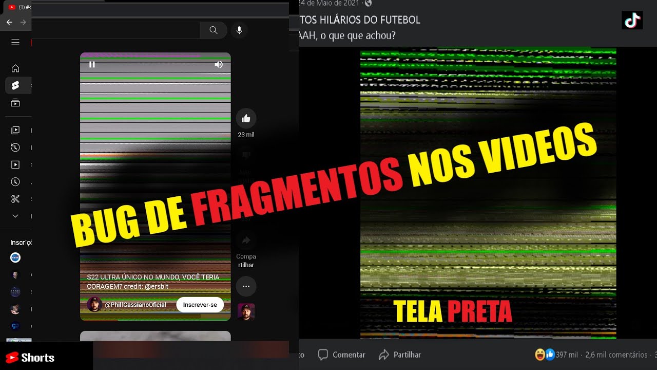 COMO RESOLVER BUG DE IMAGENS EM VÍDEOS DO YOU TUBE SHORTS E NAVEGADOR - YouTube