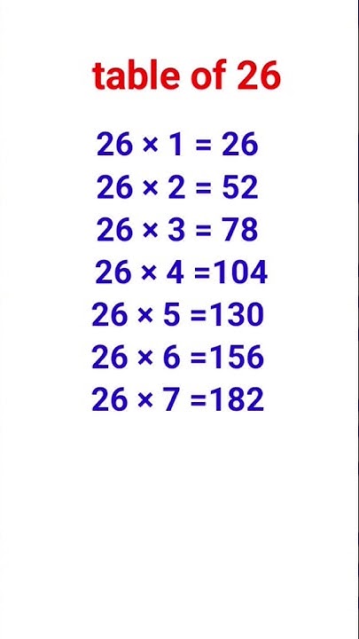 table of 26 || learn table 26||#shorts #ytshorts #maths #knowledge # ...