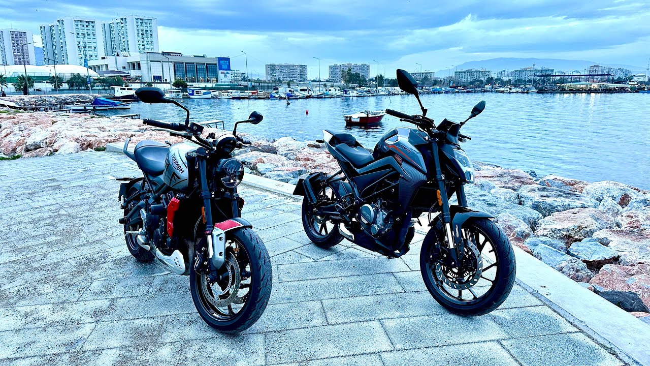 2023 CF MOTO 250NK vs Triumph Trident 660 İzmir Turu - YouTube