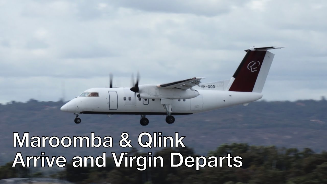 Maroomba & QantasLink arrives and Virgin Australia Departs RW03 at ...