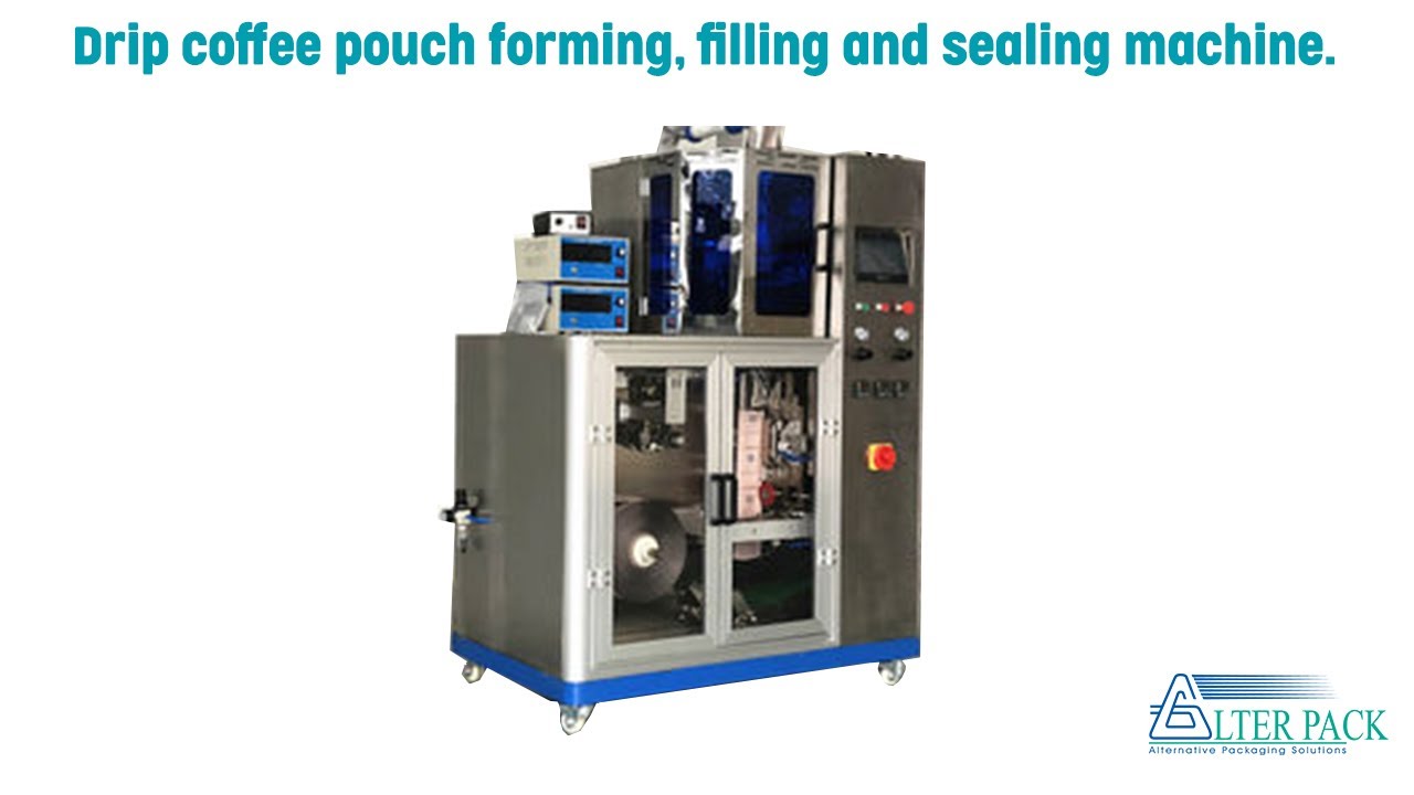Drip coffee pouch machine - YouTube
