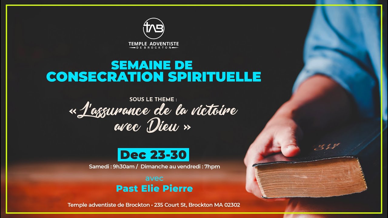 Semaine de Prière : Past Elie Pierre "Conséquence de l'infidélité" 12 ...