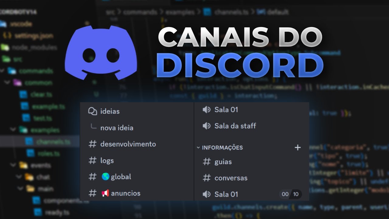Gerenciando canais - Bot de Discord V14 e Typescript - YouTube