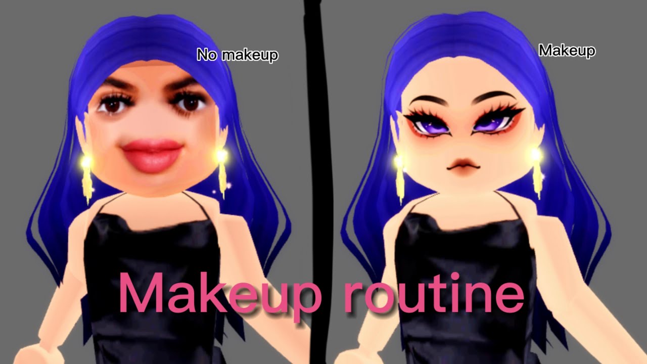 Doing a make up routine in ROBLOX - YouTube