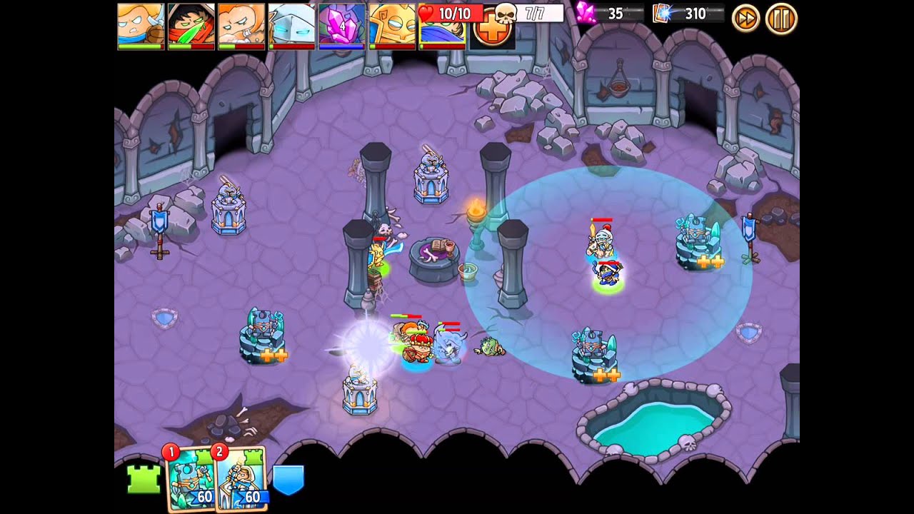 crazy kings walkthrough tutorial - two levels of undead tower - YouTube