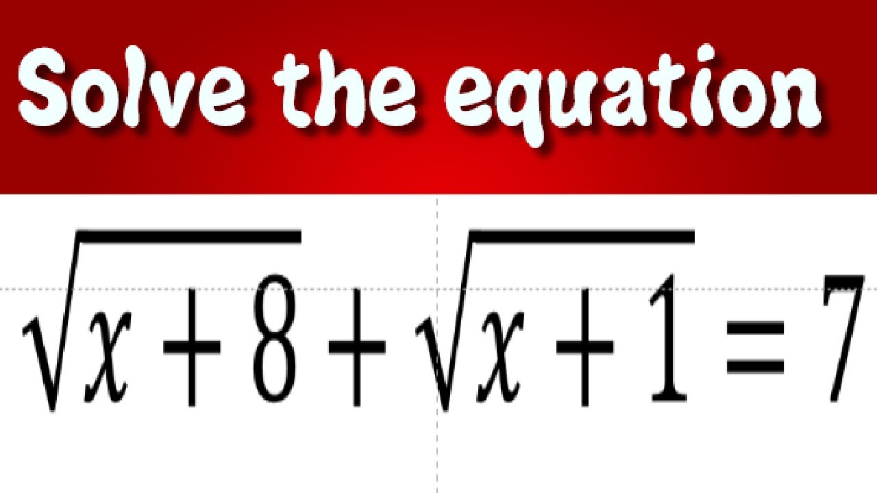 Irrational Equations || (Surds)-1 - YouTube